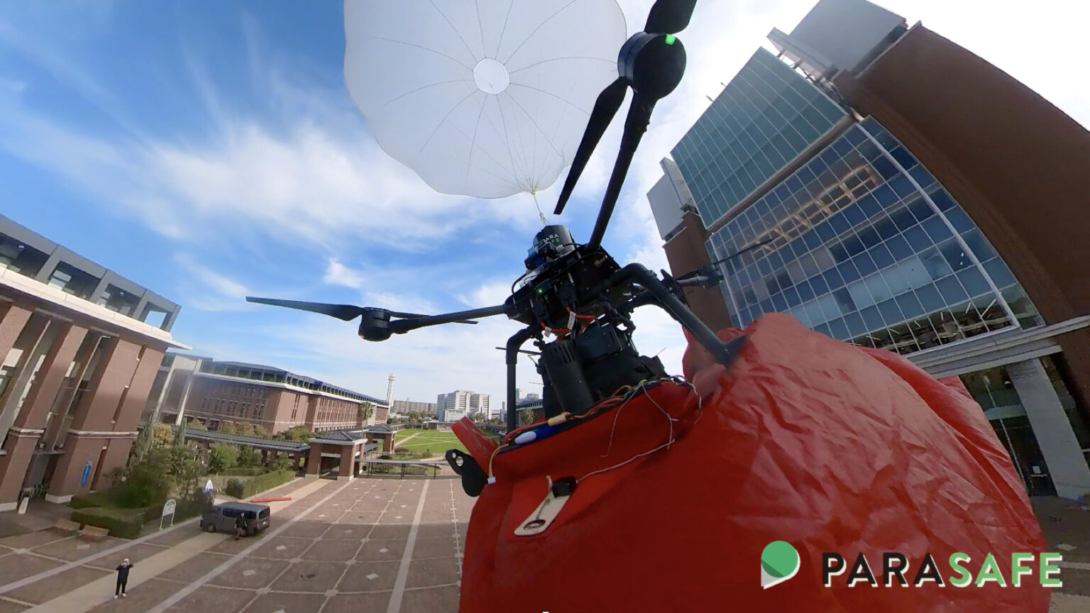 Nippon Kayaku Demo-tested Drone with Parachute and Air-bag aiming at ...